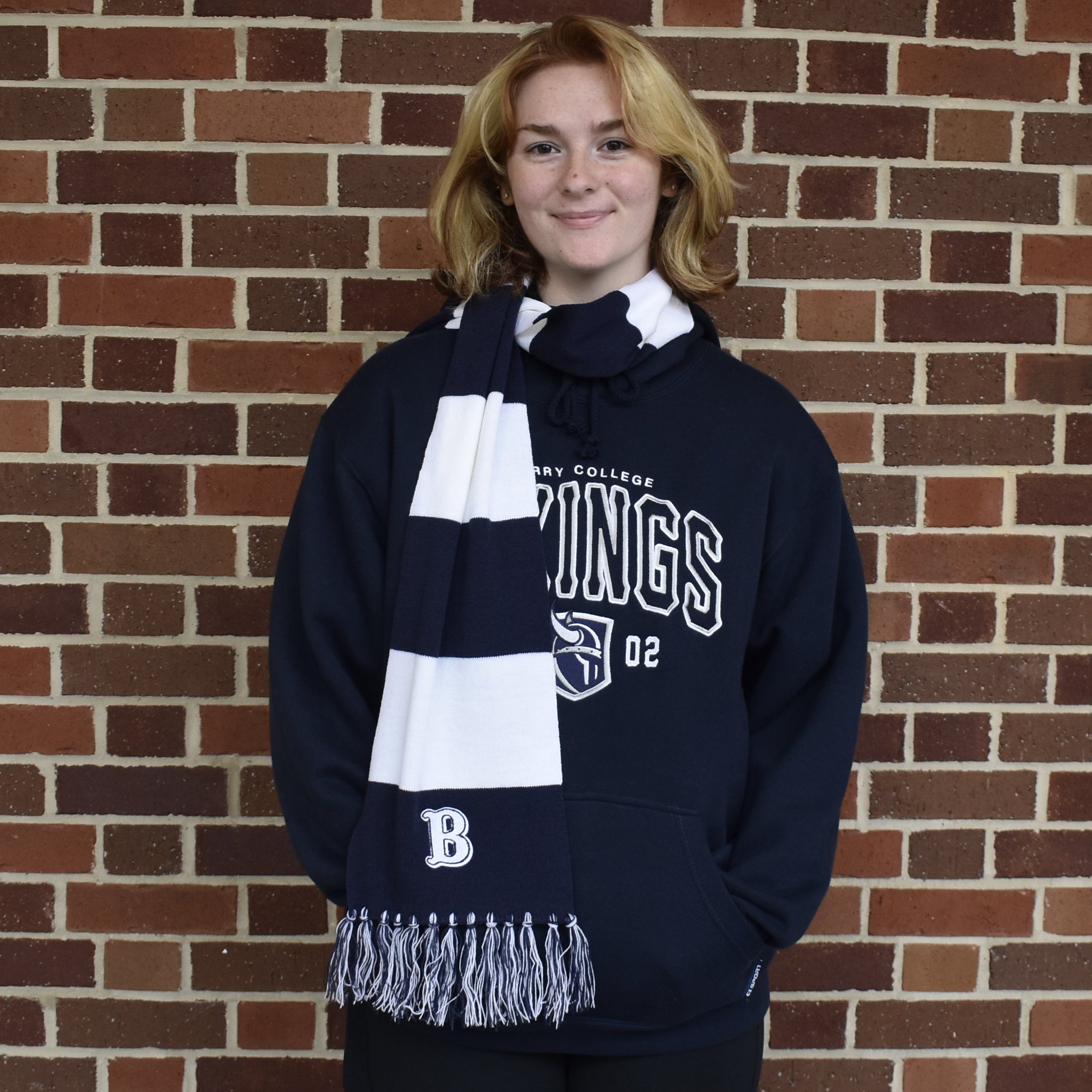 Sport-Tek® Spectator Scarf Navy/White Bubble B Logo – The Shipyard Online